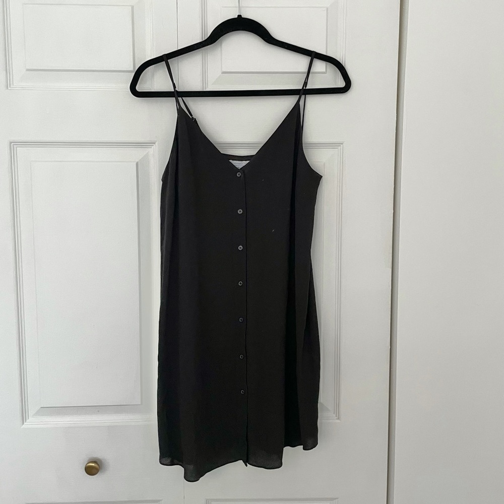 & Other Stories Black Slip Dress With Buttons - Gem
